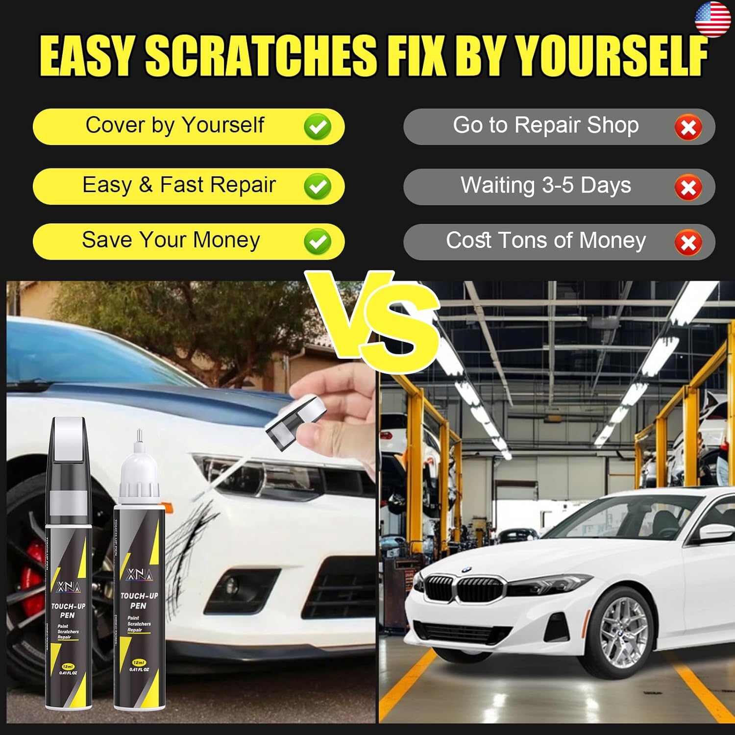 XNA Black Sapphire Metallic(475) for BMW Touch Up Paint, Car Scratch ...